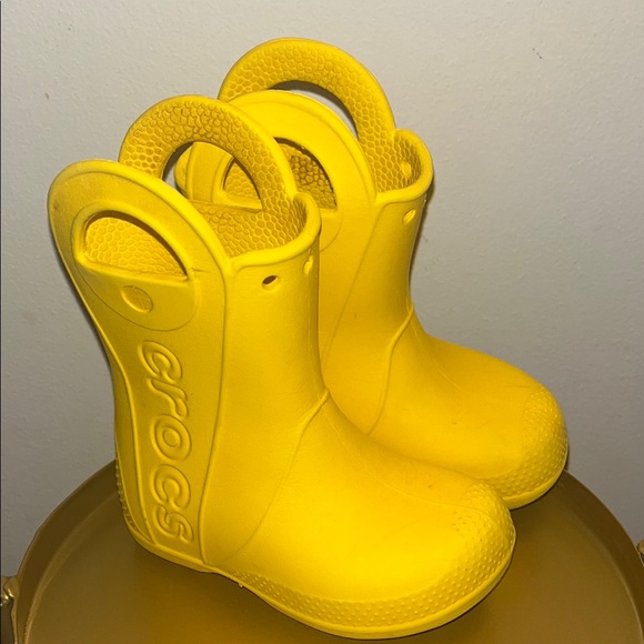 CROCS | Shoes | Crocs Kids Yellow Rain Boots | Poshmark